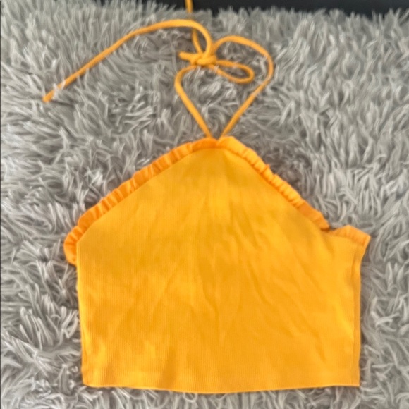 Zara | Tops | Zara Orange Halter Top | Poshmark